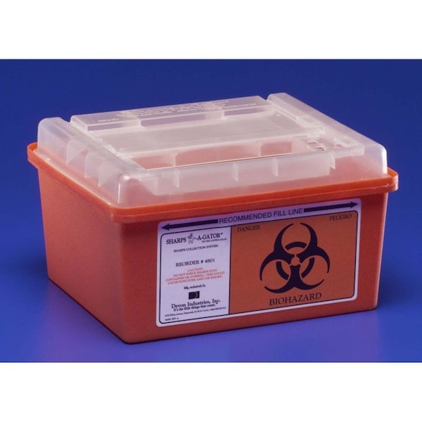 Sharps-A-Gator Multi-purpose Sharps Container, 1 Gallon, 6.25 x 7 x 10 ...