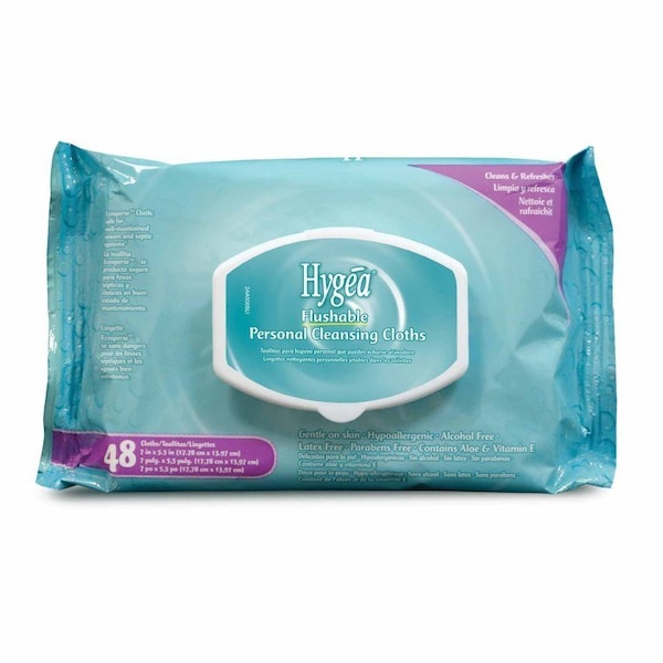 Hygea Flushable Personal Wipe Soft Pack Scented, 5.3 X 6.8 Inch, 576PK ...