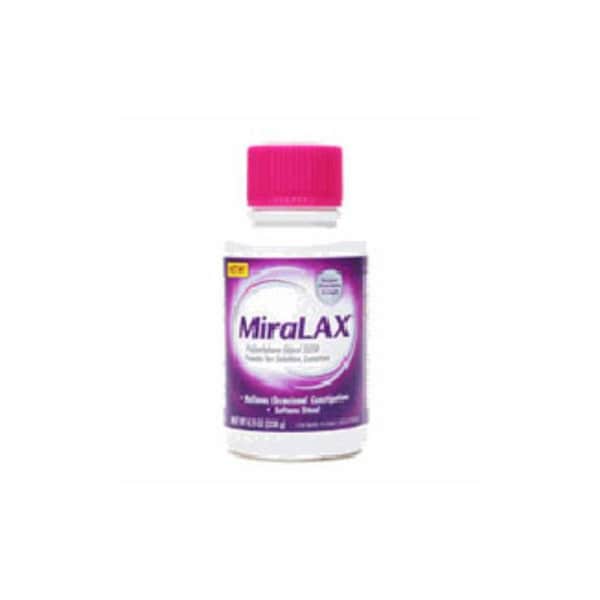 Miralax Laxative Powder 8.3 oz. 17 Gram Strength Polyethylene Glycol ...