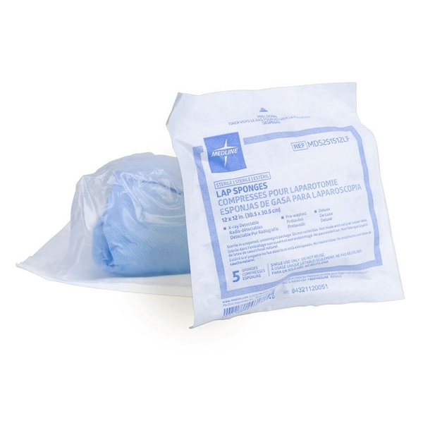 Oasis Lap Sponge, Sterile, 12in X 12in, 25 Per Box LAP1212-5PK | Zoro