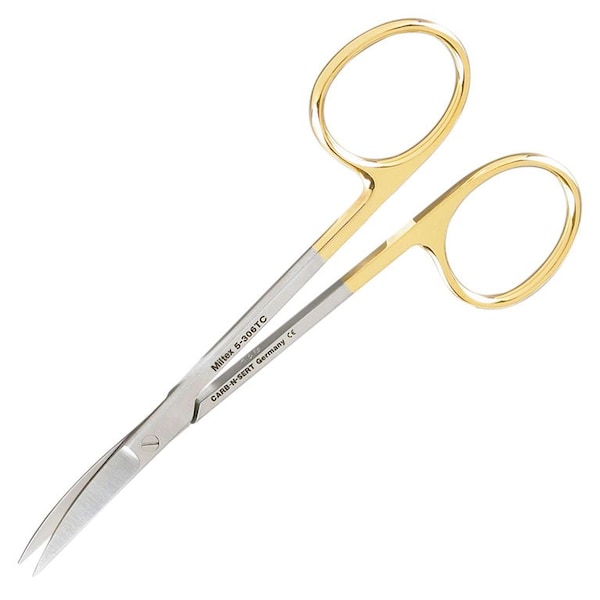 Miltex Integra Iris Scissors, 4.5in, Curved, Tungsten Carbide 5-306TC ...