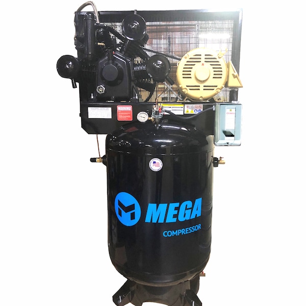 Mega Compressor Mega Power Compressor, 120 gal, Vertical, 3PH 208-230V ...
