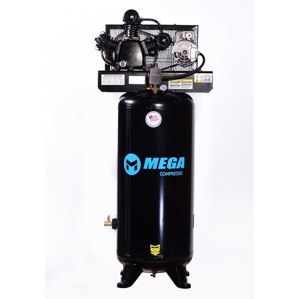 Mega Compressor Mega Power Air Compressor, 60Gal, 2 Stage, 208-230V 1PH ...