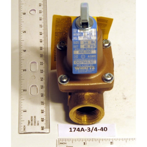 Watts 174A-3/4-40 Relief Valve 3/4 174A-3/4-4 | Zoro