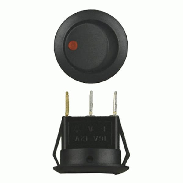 Metra Electronics ROUND ROCKER SWITCH WITH RED LED NO LEADS 20AMP, PK 5 ...