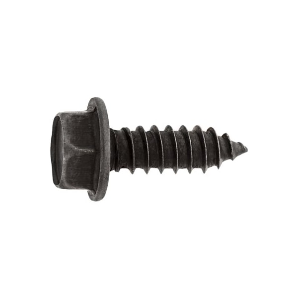 Auveco Sheet Metal Screw, #14 x 3/4 in, Black Oxide Flange Hex Head ...