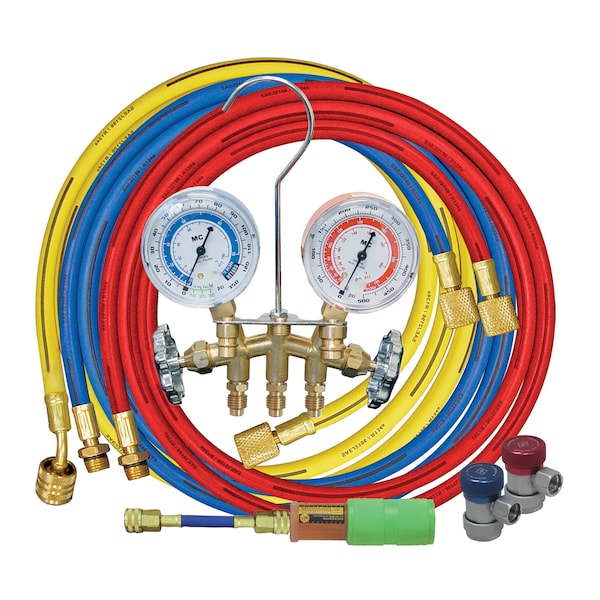 Mastercool R134a 2-Way Brass Manifold Gauge Set ME84661-UV | Zoro