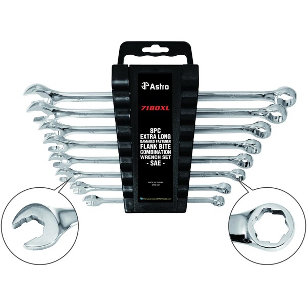 Astro Pneumatic WRENCH SET 8PC COMBO FLANK BITE SAE AO7180XL | Zoro