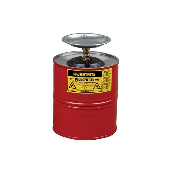 Justrite PLUNGER CAN STEEL 1 GAL. RED JT10308 | Zoro