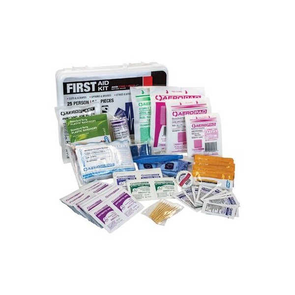 Sas Safety FIRST AID KIT w/ WHITE PLSTC CS 25 MAN SA6025W | Zoro