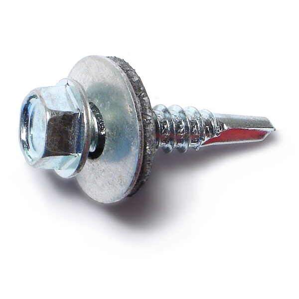 Buildright Self-Drilling Screw, #12 x 1 in, Zinc Plated Steel Flange ...