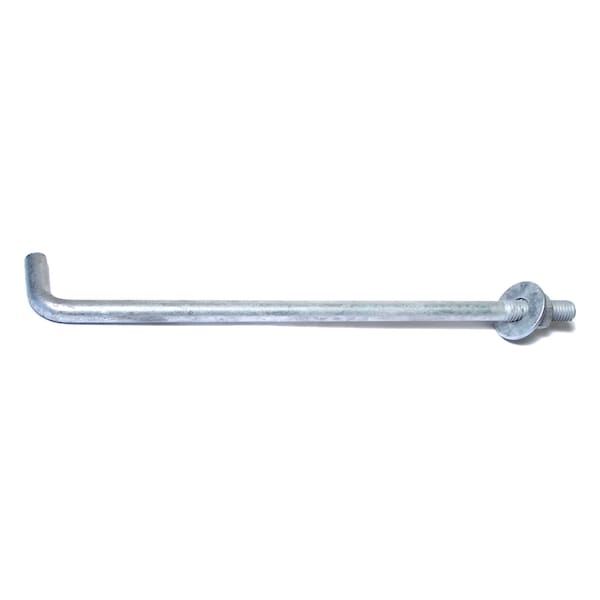 Midwest Fastener L-Hook, 1/2"-13, 12" L, Steel Hot Dipped Galvanized ...