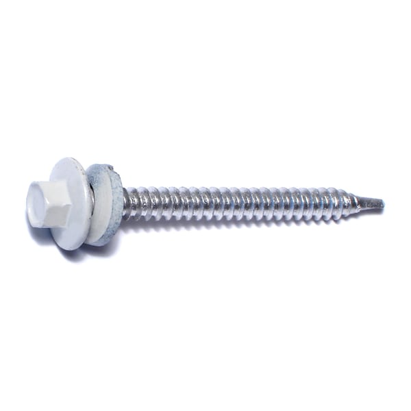 Buildright Self-Drilling Screw, #10 x 2 in, Painted Steel Flange Hex ...