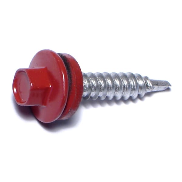 Buildright Self-Drilling Screw, #10 x 1 in, Painted Steel Flange Hex ...