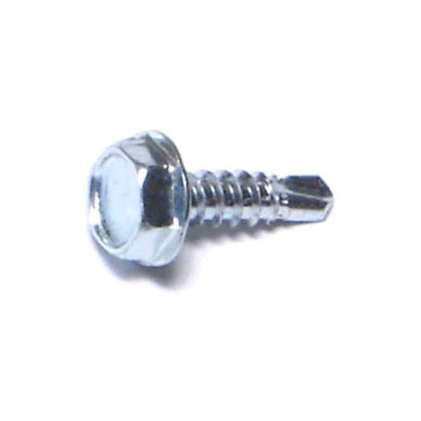 Buildright Self-Drilling Screw, #6 x 1/2 in, Zinc Plated Steel Flange ...