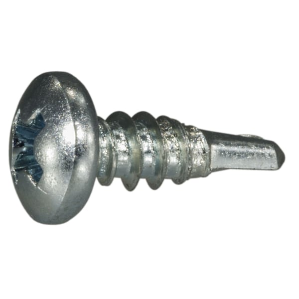 Buildright Self-Drilling Screw, #8 x 1/2 in, Zinc Plated Steel Pan Head ...