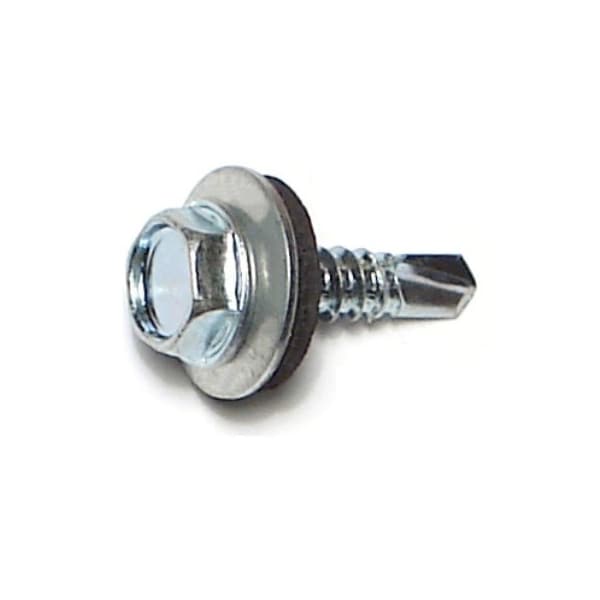 Buildright Self-Drilling Screw, #10 x 3/4 in, Zinc Plated Steel Flange ...