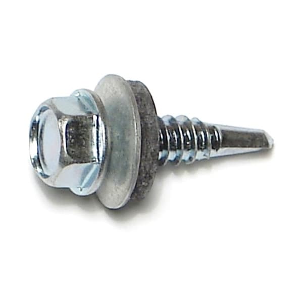 Buildright Self-Drilling Screw, #14 x 1 in, Zinc Plated Steel Flange ...