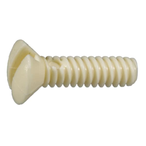 Midwest Fastener #6-32 x 1/2 in Slotted Oval Machine Screw, Zinc Ivory ...