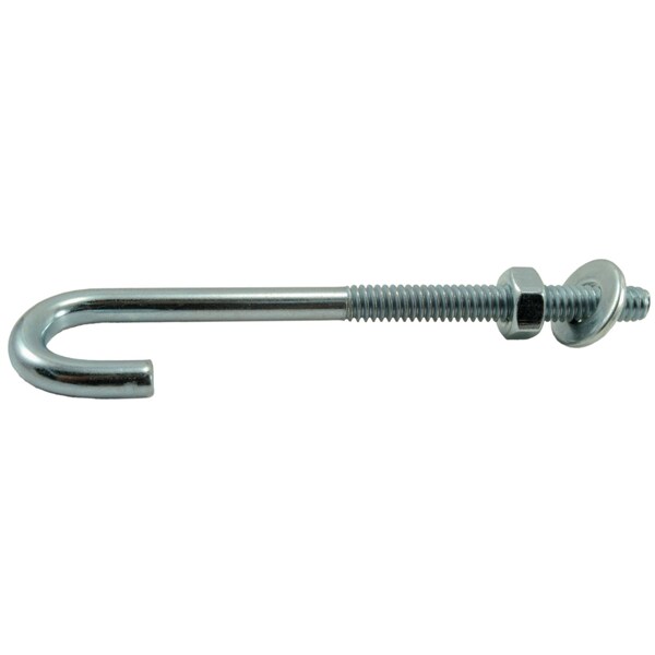 Midwest Fastener 1/4"-20 x 4" Zinc J Hold Down Bolt 6PK 34823 | Zoro