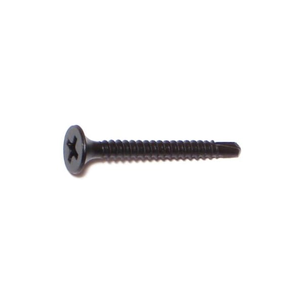 Buildright Self-Drilling Screw, #6 x 1-1/4 in, Black Phosphate Steel ...