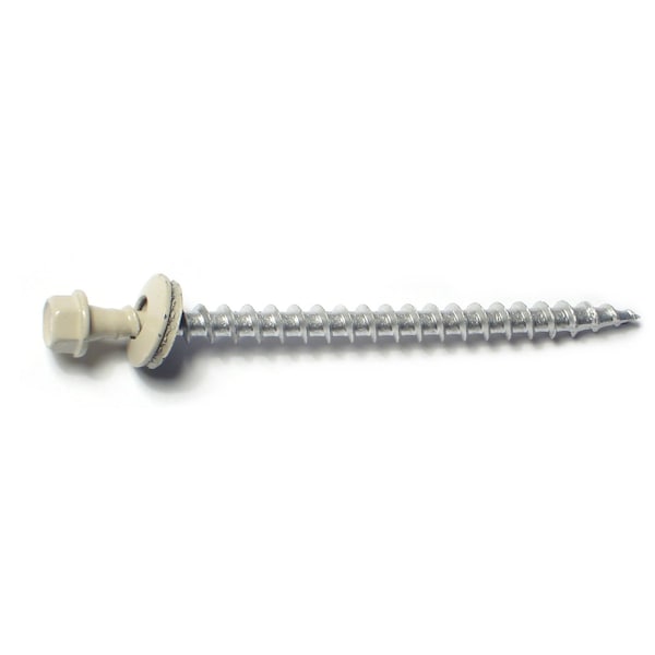 Buildright Self-Drilling Screw, #10 x 3 in, Painted Steel Flange Hex ...