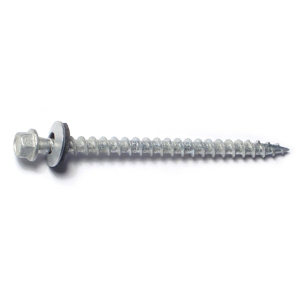 Buildright Self-Drilling Screw, #10 x 3 in, Galvanized Steel Flange Hex ...