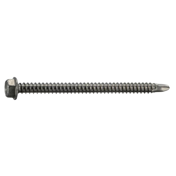 Midwest Fastener Self-Drilling Screw, #12 x 3 in, Plain Stainless Steel ...