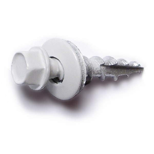 Buildright Self-Drilling Screw, #10 x 1 in, Painted Steel Flange Hex ...