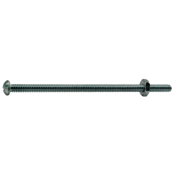 Midwest Fastener 3/16"-24 x 4 in Slotted Round Machine Screw, Zinc ...