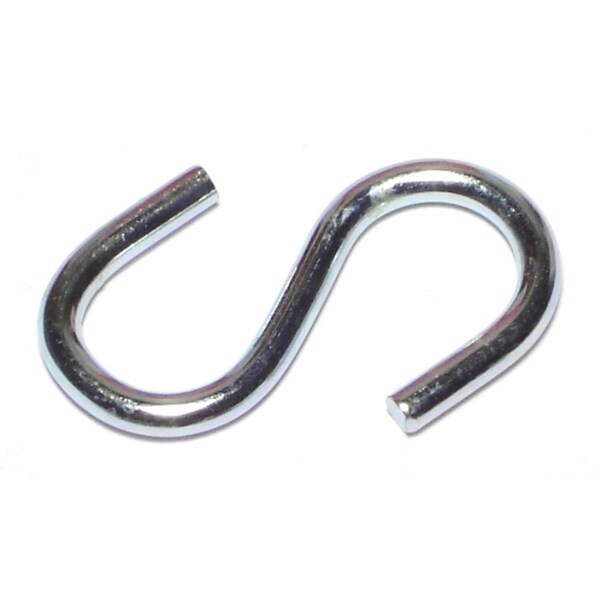 Midwest Fastener 9/64" x 1/2" x 1-5/8" Zinc Plated Steel Open S Hooks ...