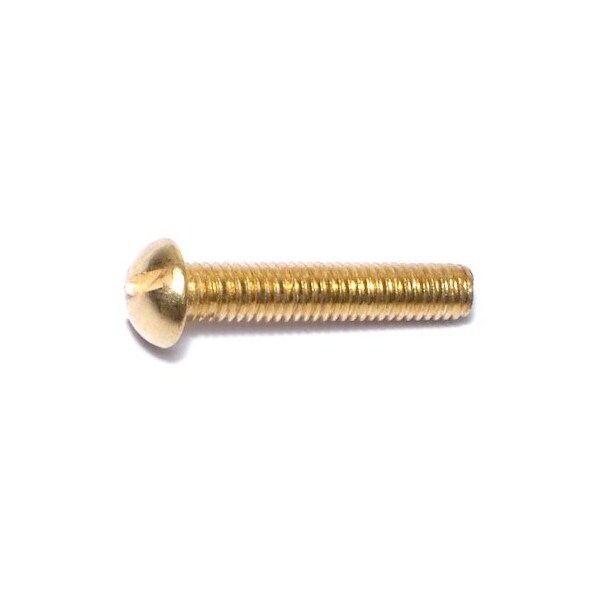 Midwest Fastener #10-32 x 1 in Slotted Round Machine Screw, Plain Brass ...