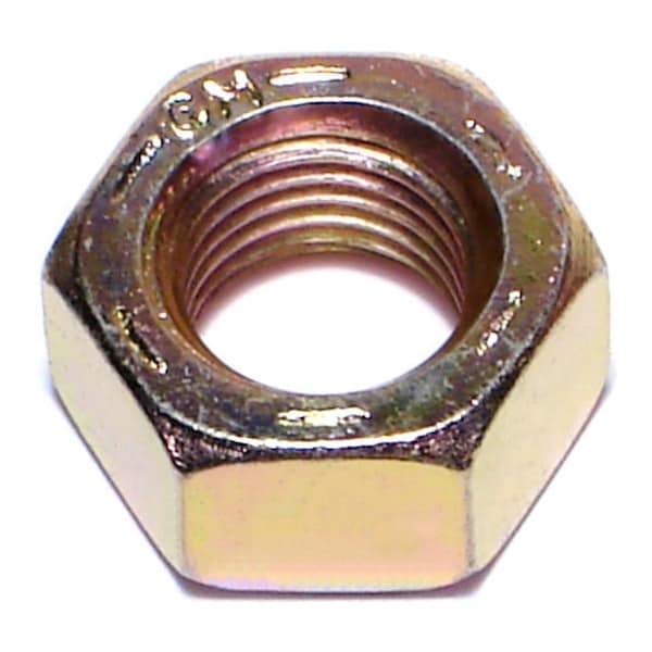 Midwest Fastener Hex Nut, 7/16"-20, Steel, Grade 8, Zinc Yellow, 10 PK ...