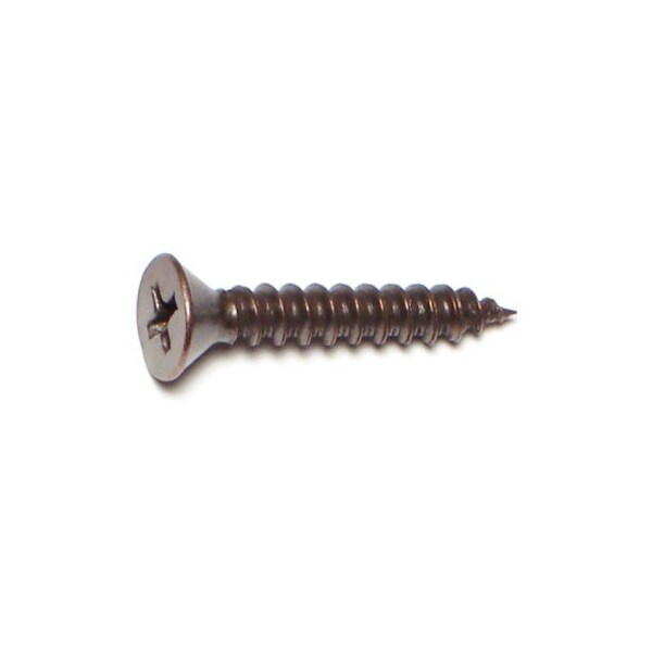 Midwest Fastener Wood Screw, #9, 1 in, Plain Brass Flat Head Phillips ...
