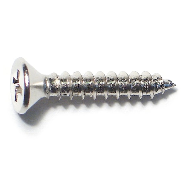 Midwest Fastener Wood Screw, #9, 1 in, Chrome Steel Flat Head Phillips ...
