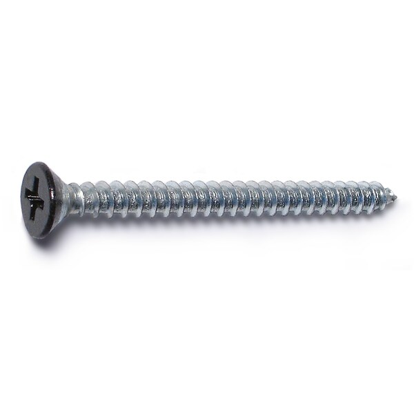 Midwest Fastener Wood Screw, #9, 2 in, Black Steel Flat Head Phillips ...