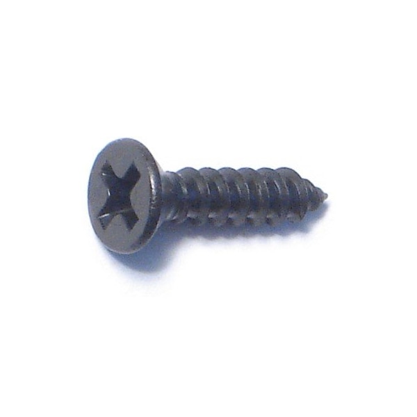 Midwest Fastener Sheet Metal Screw, #6 x 5/8 in, Black Steel Flat Head ...