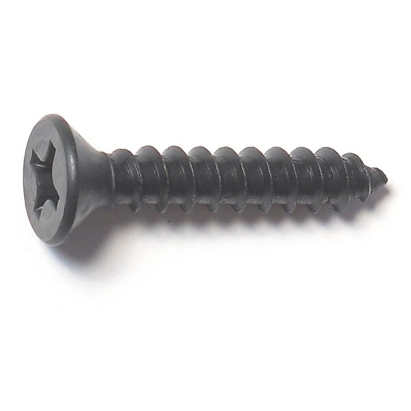 Midwest Fastener Sheet Metal Screw, #12 x 1-1/4 in, Black Steel Flat ...
