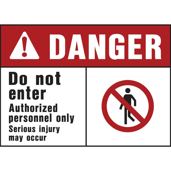 Hy-Ko Danger Do Not Enter Sign 10" x 14", 5PK A00402 | Zoro
