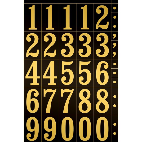 Hy-Ko 2In Black/Gold Numbers, 10PK A02030 | Zoro