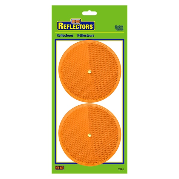 Hy-Ko 3.25In Carded Amber Reflector, 12PK A10634 | Zoro
