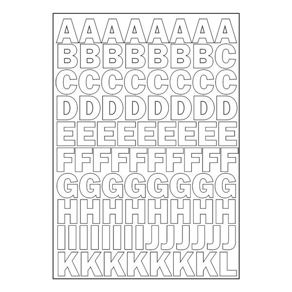 Hy-Ko 1In Vinyl White Numbers, Letters & Symbols, 10PK A30013 | Zoro