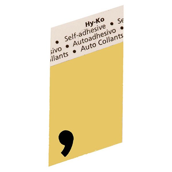 Hy-Ko 1 1/2 Gold Letter Comma, 10PK B00243 | Zoro
