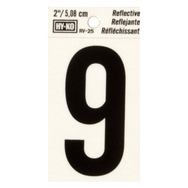 Hy-Ko 2In Reflective Number 9, 10PK B00411 | Zoro
