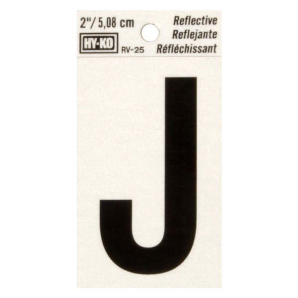 Hy-Ko 2In Reflective Letter J, 10PK B00422 | Zoro