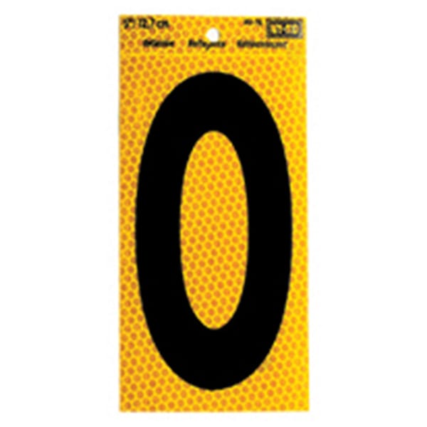 Hy-Ko 5In Yellow Reflective Number 0, 10PK B00760 | Zoro