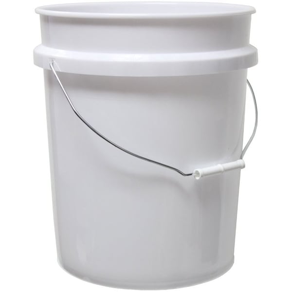 The Brush Man 5-Gallon White Plastic Pail With Handle PAIL-5 GAL-W | Zoro
