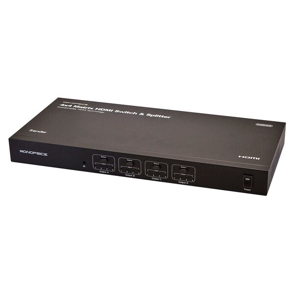 Monoprice 4x4 Matrix HDMI Switch and Splitter over Cat5e/Cat6 Cable ...