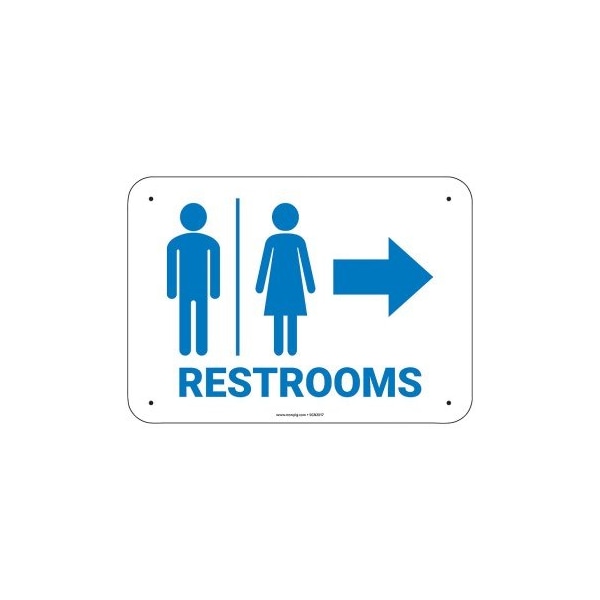 Pig Restroom Right Arrow Sign 14" x 10" Vinyl 14" L x 10" H SGN2017 ...