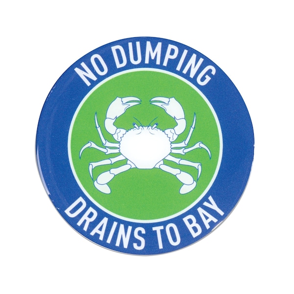 Pig Storm Drain Marker, Drains to Bay, 10PK SGN8200-671 | Zoro